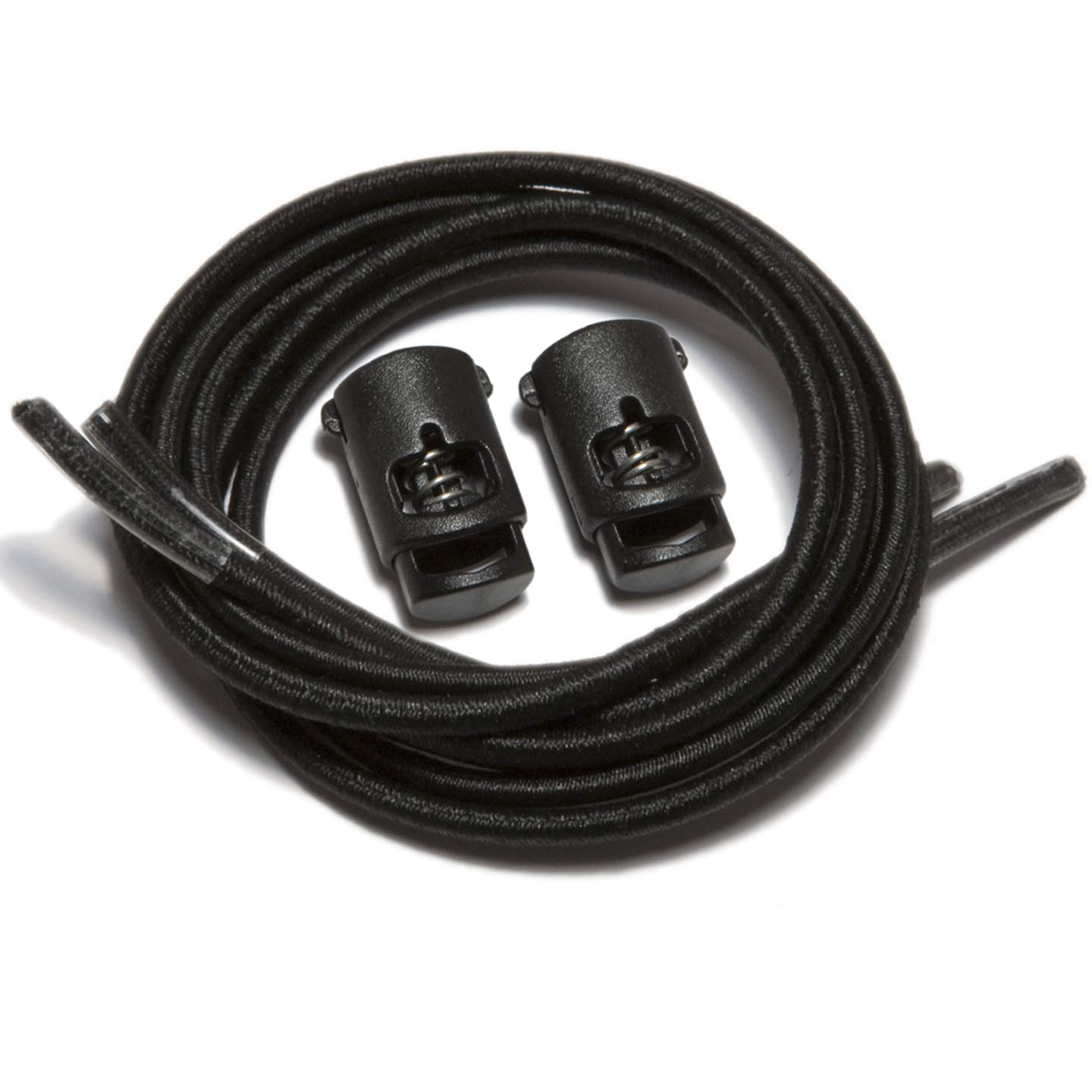 IBUNGEE LACES (Elastic No Tie Shoelaces (Black, 26-Inch)