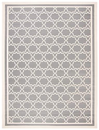 SAFAVIEH Courtyard Collection 9' x 12' Anthracite/Beige CY6916 Indoor/ Outdoor Splashproof Easy Scrubbing Patio Backyard Mudroom Area Rug
