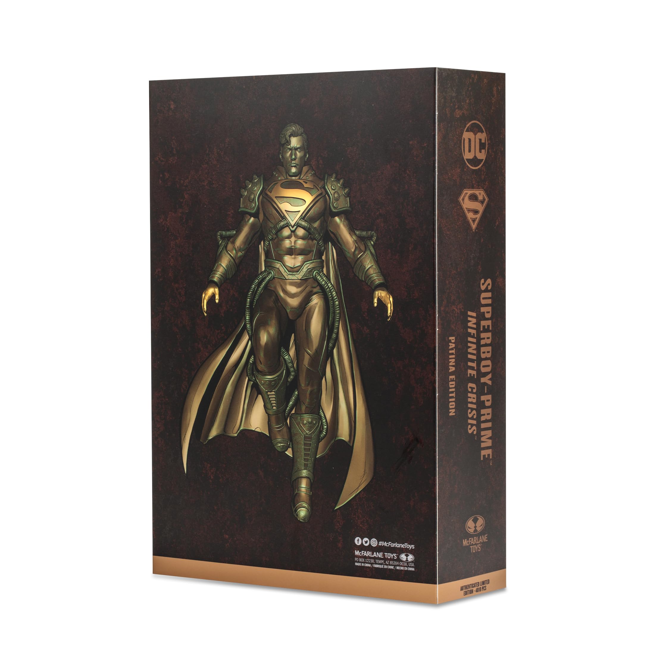 BANDAI McFarlane DC Multiverse Superboy-Prime Patina Edition 7" Action Figure - Ultra Articulated Collectible with Exclusive Patina Paint Armor (Infinite Crisis)