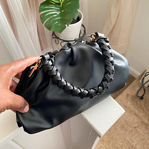 TOURDREAM Braided Handle for Beaubourg Hobo Top Handle Neonoe Strap Pouch Pochette Handle (Black)