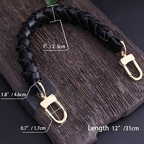 TOURDREAM Braided Handle for Beaubourg Hobo Top Handle Neonoe Strap Pouch Pochette Handle (Black)