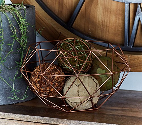 Deco 79 Metal Geometric Wire Tray, Set of 2 12", 14"W, Gold