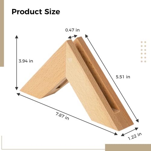 TIMCORR Vinyl Record Holder Set : Vinyl Wall Mount for Record Display, Beech Wood Album Shelf with Sticky Transparent Tapes Hanging on the Wall (Beech Wood Set of 2)