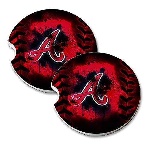 Love Dove Atlanta Baseball - Car & Truck Drink Cup Holder Absorbent Car Coaster Set (2 Coasters)