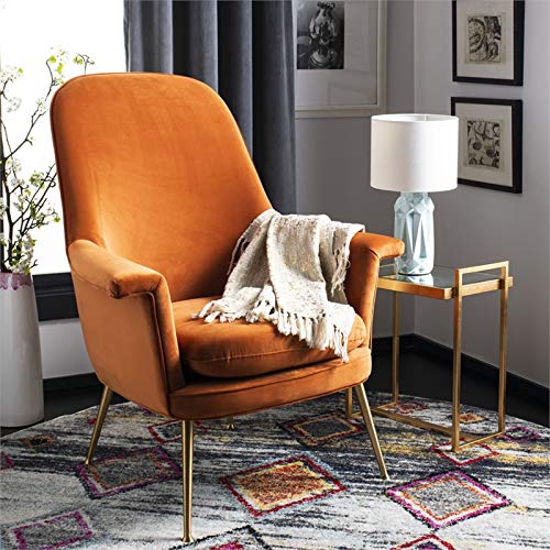 SAFAVIEH Adirondack Collection 6' Round Light Grey / Red ADR205F Moroccan Boho Non-Shedding Dining Room Entryway Foyer Living Room Bedroom Area Rug