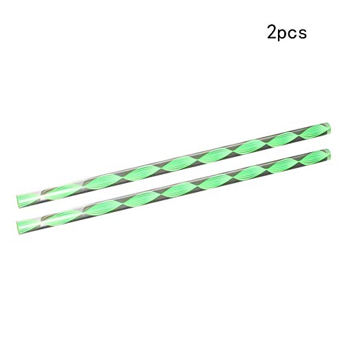 Fielect Green Twisted Line Acrylic Round Rod Standard Plexiglas Tolerance Lightweight for DIY 10mm Diameter 250mm Height 2Pcs