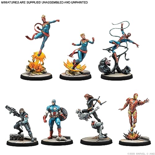Marvel: Crisis Protocol Earth's Mightiest CORE Set - Iconic Heroes & Villains for Epic Battles! Tabletop Superhero Game, Ages 14+, 2 Players, 90 Minute Playtime, Made by Atomic Mass Games