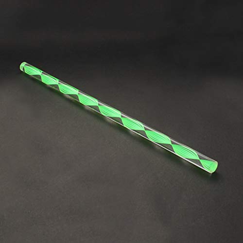 Fielect Green Twisted Line Acrylic Round Rod Standard Plexiglas Tolerance Lightweight for DIY 10mm Diameter 250mm Height 2Pcs