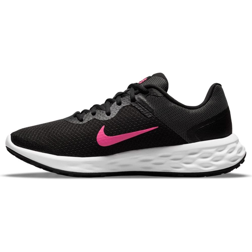 NIKE Women's Race Running Shoe, Black Hyper Pink Iron Grey, 6.5