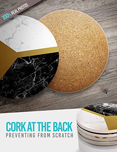 Set of 4 Fancy Absorbent Stone Coasters for Bars and Tables in Nude Colours