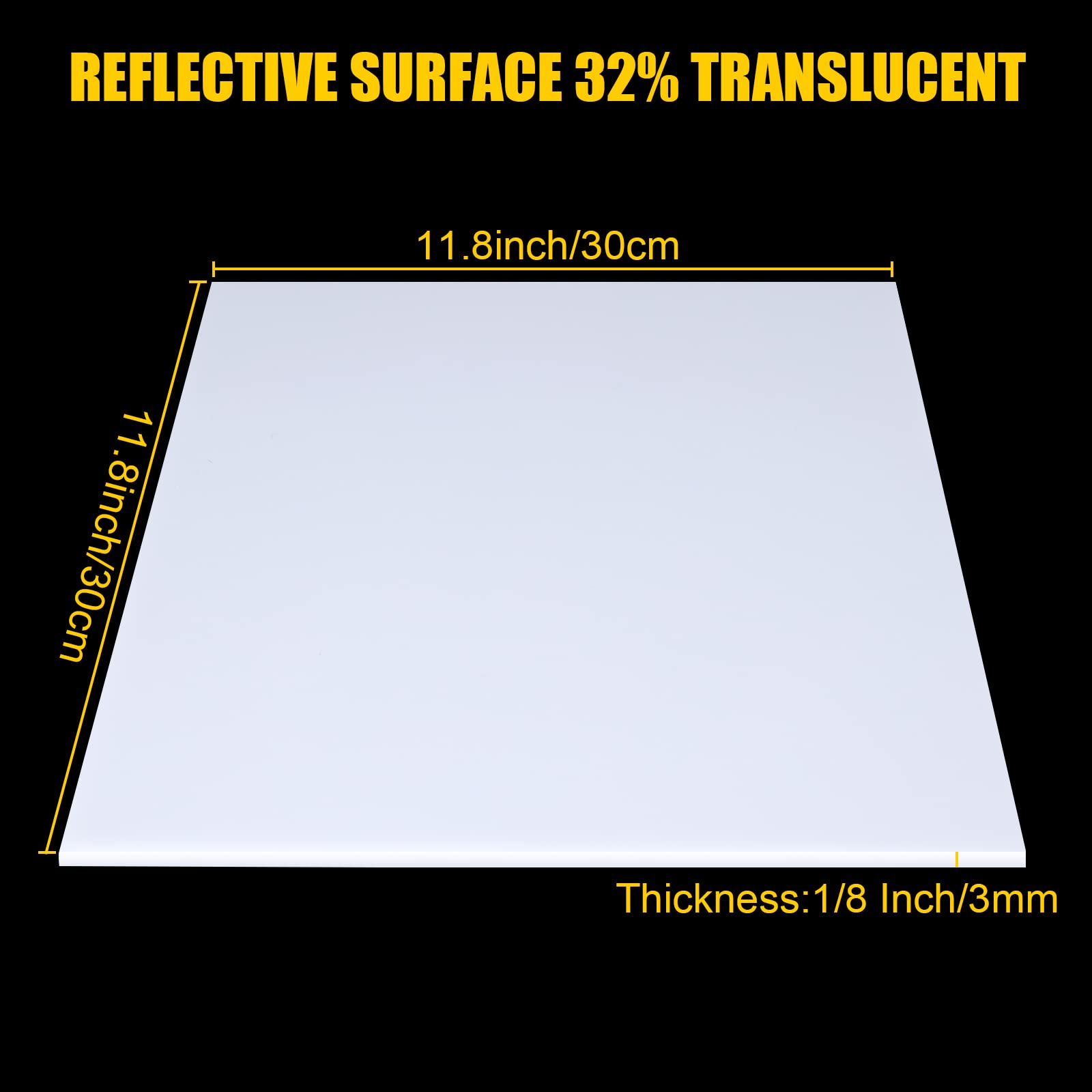 MNKNENG 4 Pack White Acrylic Sheet 1/8 Thick Translucent Acrylic Sheet Board 12 x 12 Inch Plastic Sheets White Plexiglass Sheet Square Board for Signs, Lighting, DIY Crafts