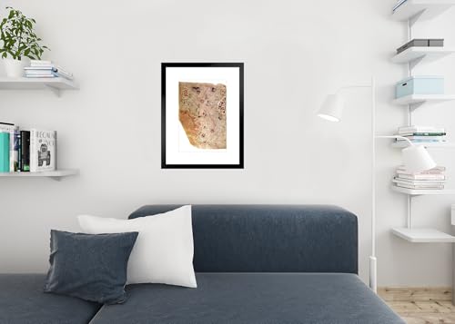 Piri Reis 1513 Historical World Map Travel World Map with Cities in Detail Map Posters for Wall Map Art Wall Decor Geographical Illustration Travel Destinations Matted Framed Wall Art Decor 20x26