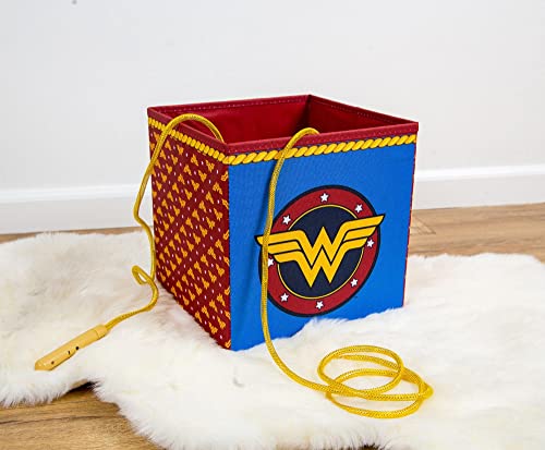 DC Comics Wonder Woman Logo 11-Inch Storage Bin Cube Organizers| Fabric Basket Container, Cubby Cube Closet Organizer | Comic Book Superhero Toys, Gifts and Collectibles