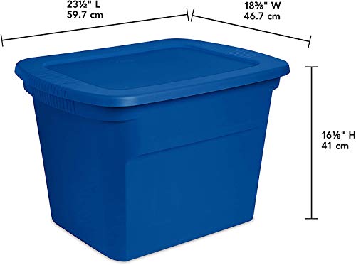Sterilite 18 Gal./68 L Totes, Blue Morpho, 8