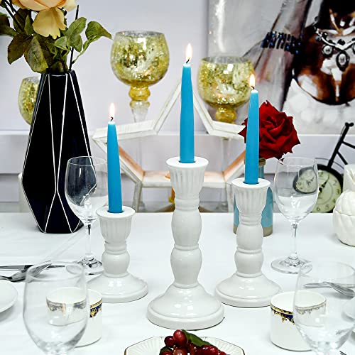 Zest Candle 12-Piece Taper Candles, 6-Inch, Turquoise