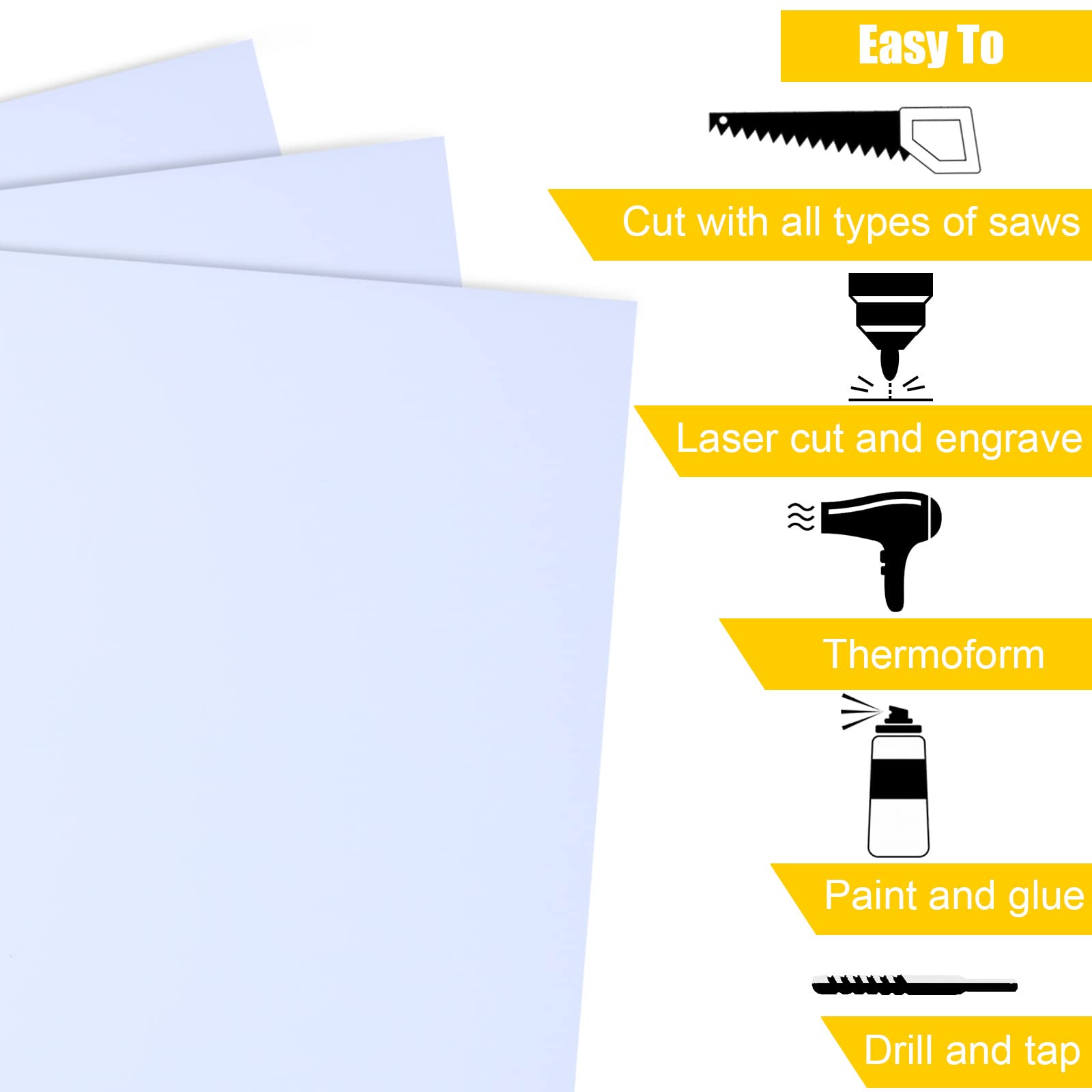 MNKNENG 4 Pack White Acrylic Sheet 1/8 Thick Translucent Acrylic Sheet Board 12 x 12 Inch Plastic Sheets White Plexiglass Sheet Square Board for Signs, Lighting, DIY Crafts