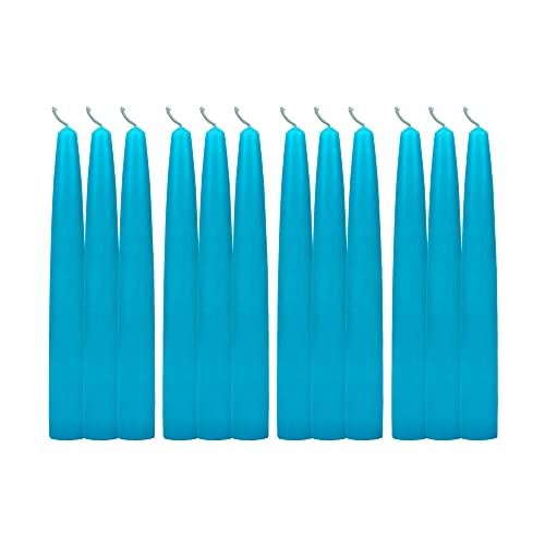 Zest Candle 12-Piece Taper Candles, 6-Inch, Turquoise
