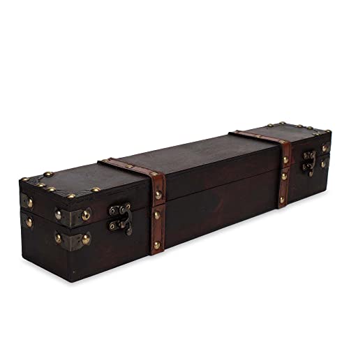 Cottage Garden Witch Wizard Handcrafted Wood Magic Wand Box, 18 inch, Mahogany
