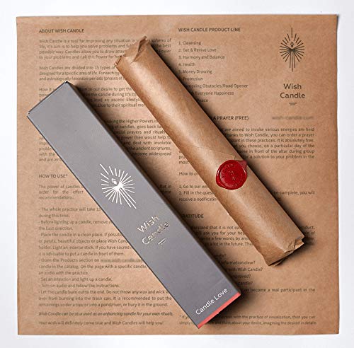Wish Candle - Spell Get & Revive Love - 7.5 Inch / Blessed by Real Monks / Red / Manifestation Romance Come to me Deadly Attraction Marriage Passion Unity Ritual Magick Prayer(Hoodoo Wiccan Pagan)