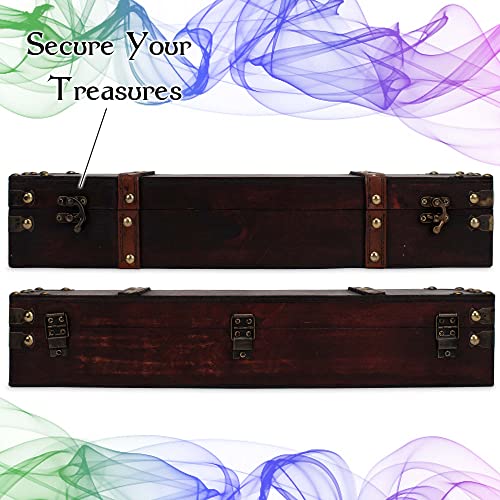Cottage Garden Witch Wizard Handcrafted Wood Magic Wand Box, 18 inch, Mahogany