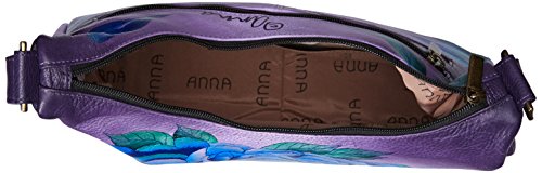 Anna by Anuschka Women's Genuine Leather Medium Hobo Shoulder Bag | Hand Painted Original Artwork | Precious Peonies
