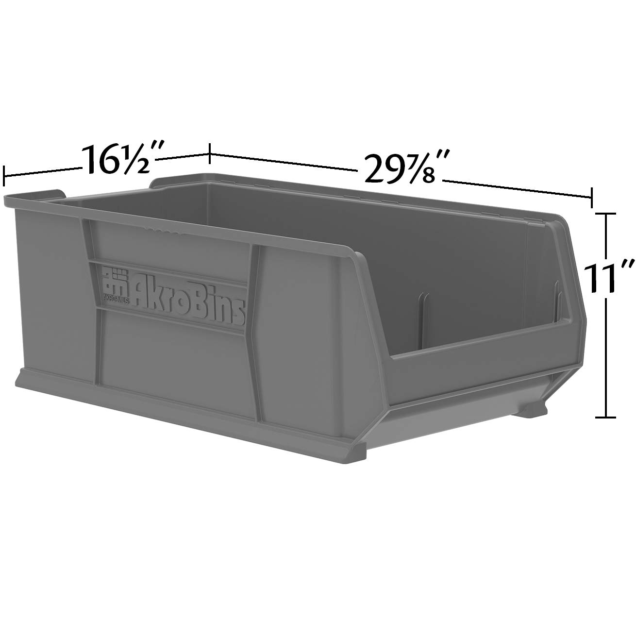 Akro-Mils 30293 Super-Size AkroBin Heavy Duty Stackable Storage Bin Plastic Container, (30-Inch L x 16-Inch W x 11-Inch H), Blue, (1-Pack)