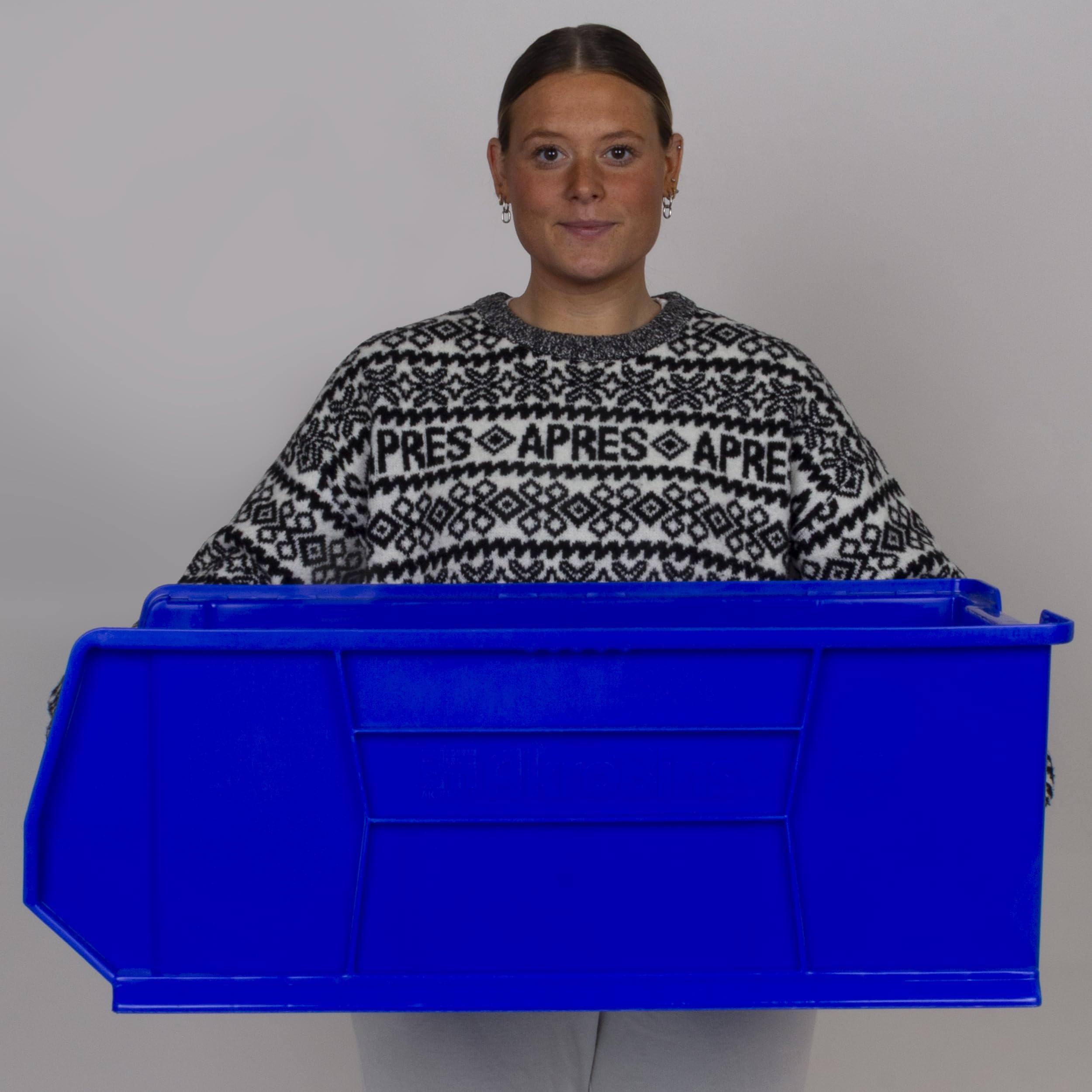 Akro-Mils 30293 Super-Size AkroBin Heavy Duty Stackable Storage Bin Plastic Container, (30-Inch L x 16-Inch W x 11-Inch H), Blue, (1-Pack)