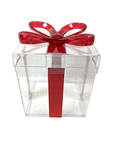 Cappy's Cool Crafts Clear Plastic Gift Box with Hard Plexiglas (Red)
