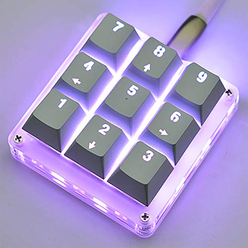 hokistudio 9 Keys 24 Macro Programmable Setting Keypad RGB Backlight Mechanical Keyboard for OSU Single-Handed Keyboard Electric Contest Game PC Laptop MAC Win Geeker Outemu Red Switch