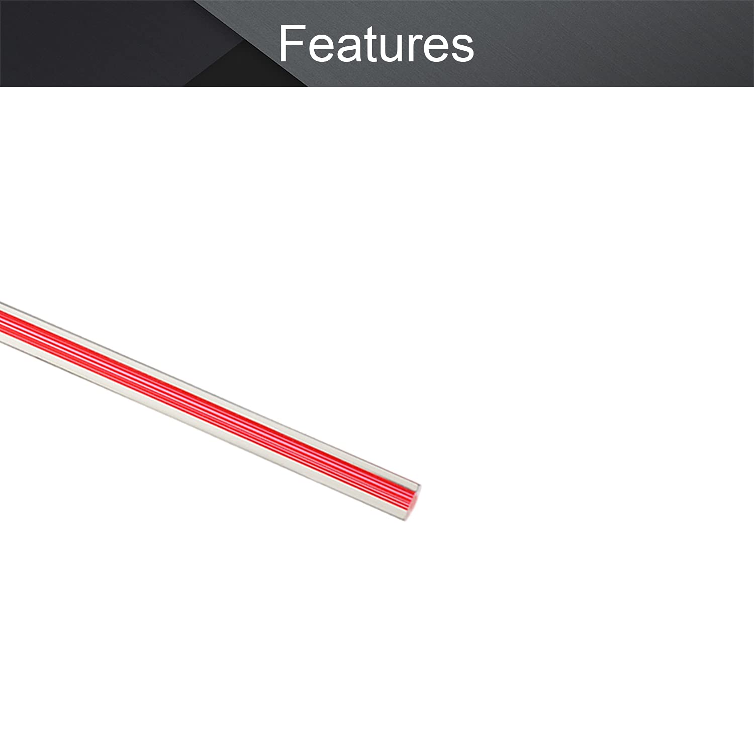 Fielect Red Straight Line Acrylic Round Rod Standard Plexiglas Tolerance Lightweight for DIY 10mm Diameter 250mm Height 2Pcs