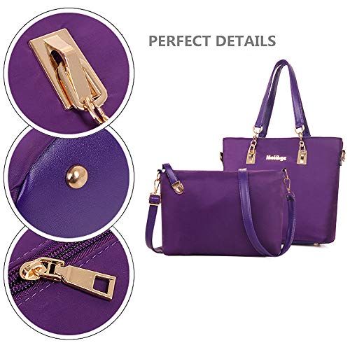 AlwaySky Women Shoulder Bag 6 PCS Top-Handle Handbag Tote Purse Wallet Key Case Set (Black)