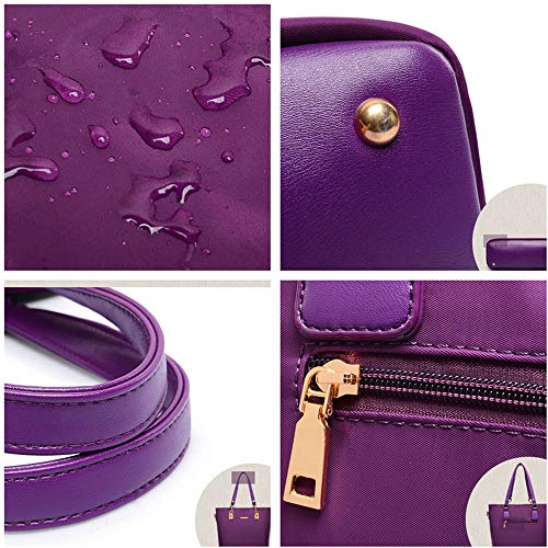 AlwaySky Women Shoulder Bag 6 PCS Top-Handle Handbag Tote Purse Wallet Key Case Set (Black)