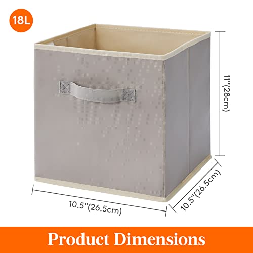 Lifewit 6 Pack 18L Storage Cubes (Light Grey), Bundle with 3 Pack 20L Storage Baskets (Grey)