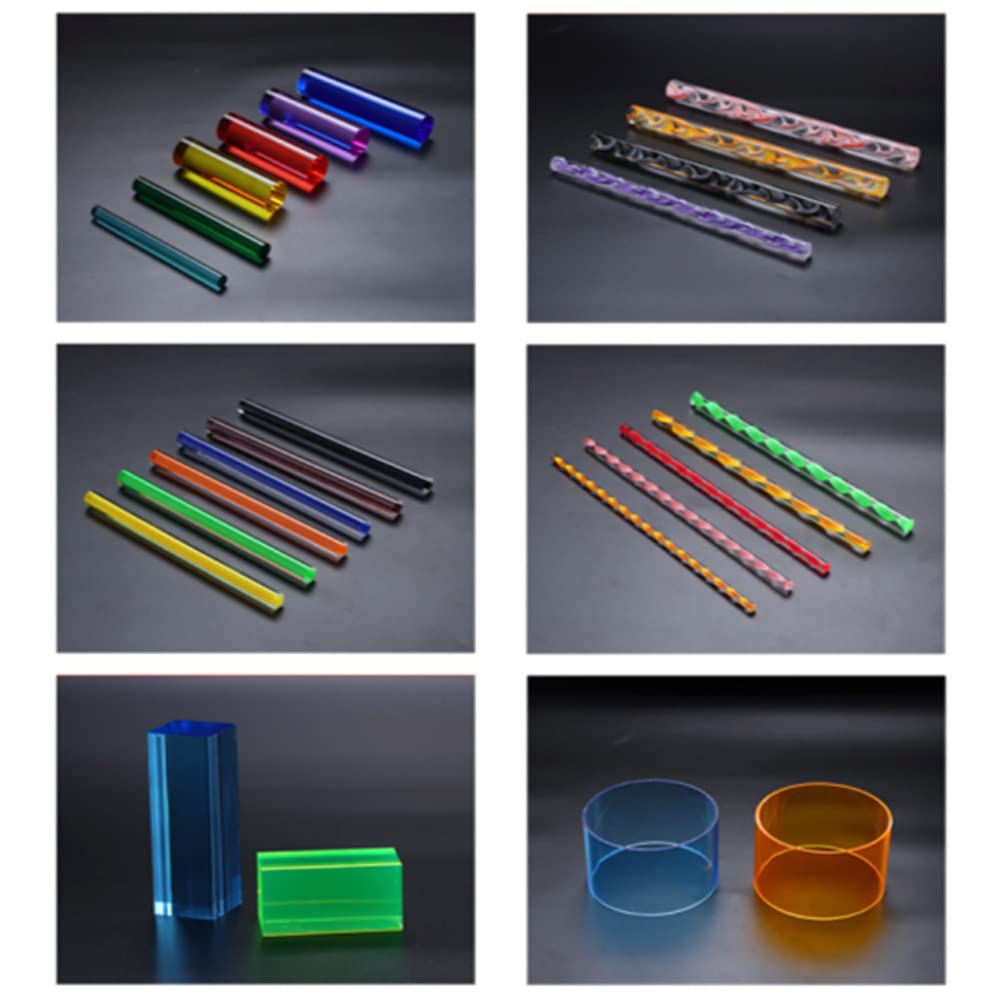 Fielect Red Straight Line Acrylic Round Rod Standard Plexiglas Tolerance Lightweight for DIY 10mm Diameter 250mm Height 2Pcs
