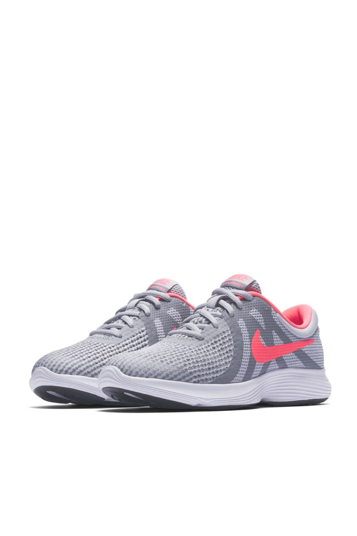 Nike Unisex-Child Revolution 4 (GS) Running Shoe, Wolf Grey/Racer Pink-Cool Grey-White, 6 M US Big Kid