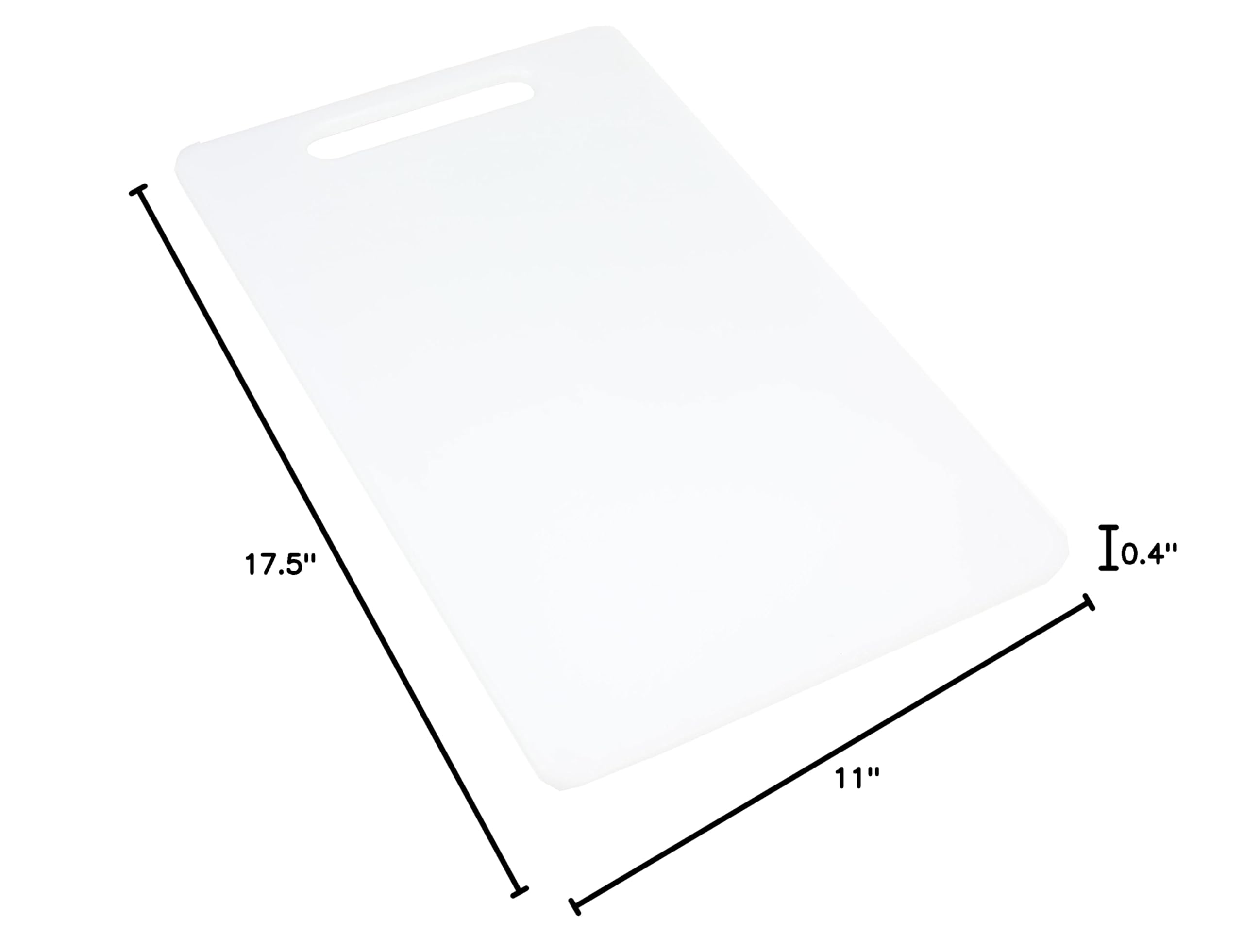 Chef Craft Basic Solid Plastic Cutting Board, 17.5 x 11 inch, White