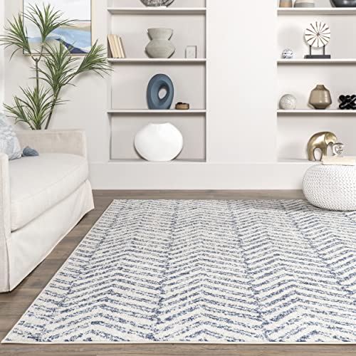 nuLOOM Rosanne Transitional Striped Area Rug, 6' 7" x 9', Blue