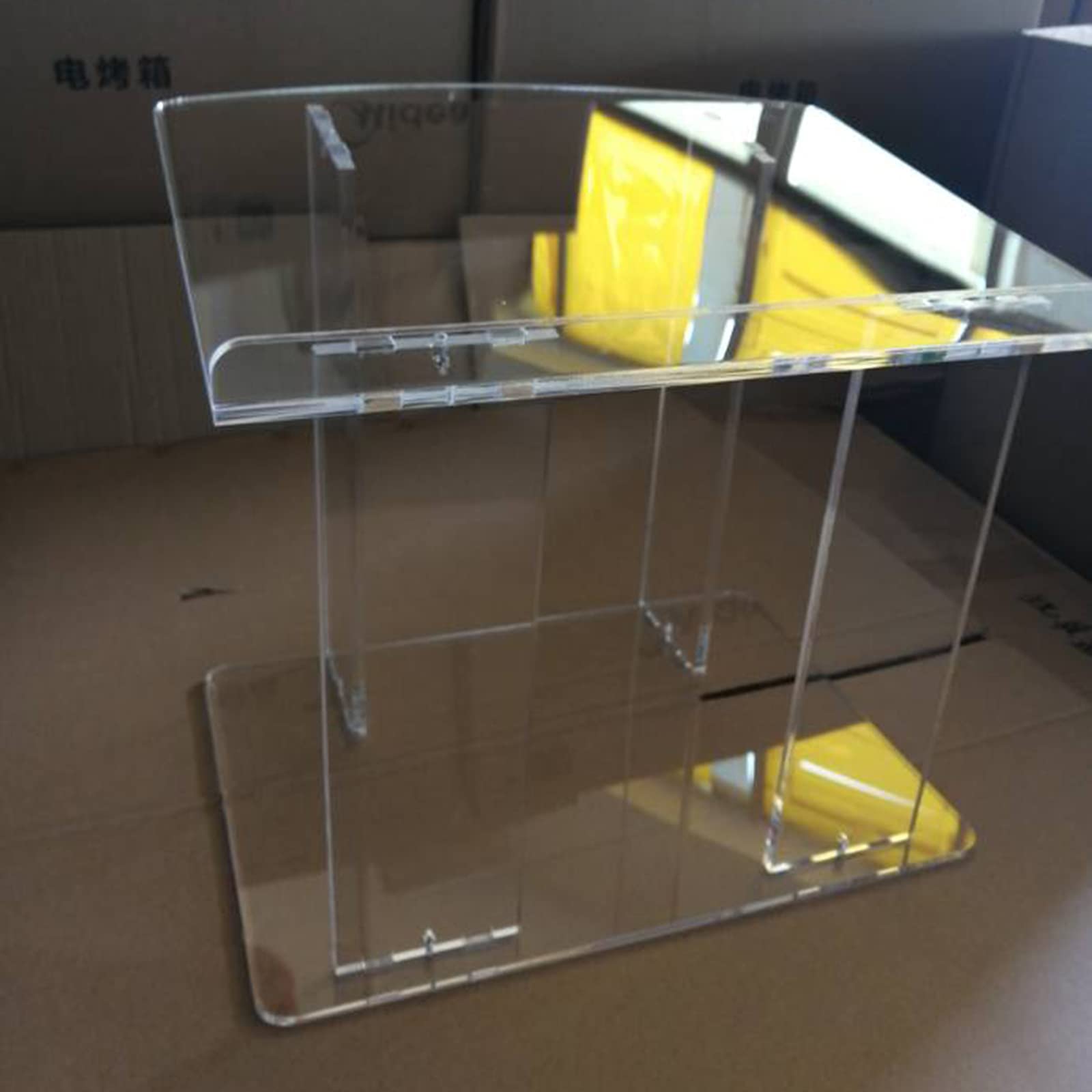 Clear Acrylic Podium Stand,Tabletop Acrylic Podium Pulpit Lectern for Churches, Professional Portable Presentation Podium Lectern with Wide Reading