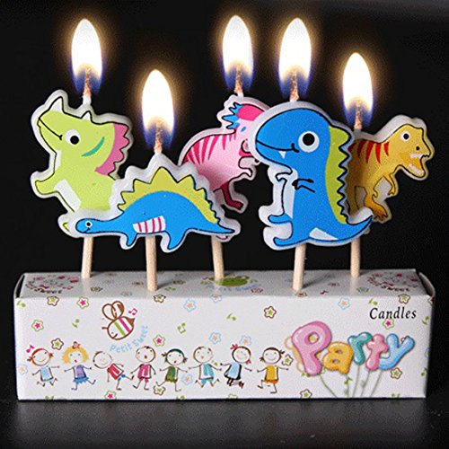 Birthday Candles Kids Child Boys Girls Cute Cartoon Animals Novel Candles Cake Cupcake Candles-Dinosaur