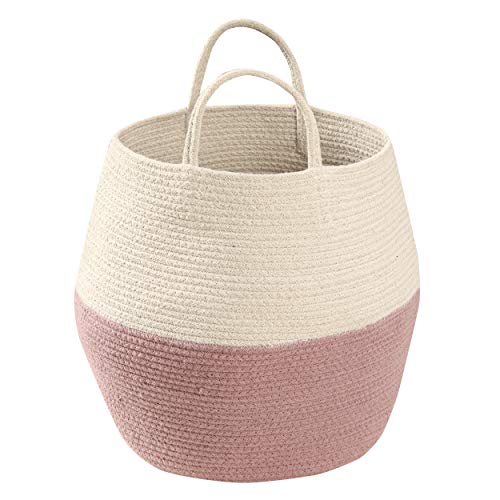 Lorena Canals Basket Zoco Ash Rose-Natural - 97% Cotton, 3% Other Fibres - 1' 2" x Ø 1'
