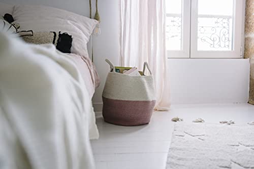 Lorena Canals Basket Zoco Ash Rose-Natural - 97% Cotton, 3% Other Fibres - 1' 2" x Ø 1'