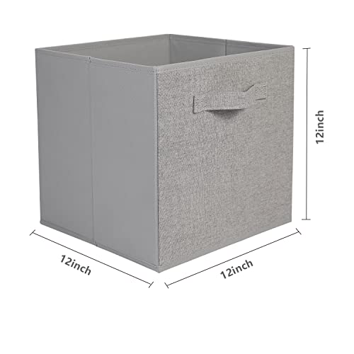 BOMKEE Collapsible Storage Bins, Closet Organizers and Storage Cubes Clothings and Toys Storage Baskets with Handles (Set of 4, 12*12*12inch)