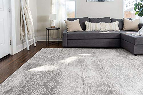 Unique Loom Sofia Collection Area Rug - Grand (9' x 12' 2", Light Gray/ Ivory)