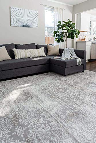 Unique Loom Sofia Collection Area Rug - Grand (9' x 12' 2", Light Gray/ Ivory)