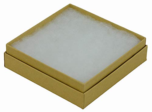 JPB Kraft Cotton Filled Jewelry Box #33 (Case of 100) 3.5 inches x 3.5 inches