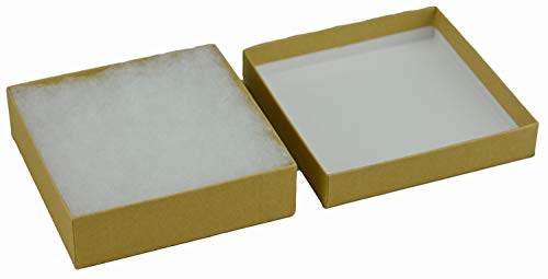 JPB Kraft Cotton Filled Jewelry Box #33 (Case of 100) 3.5 inches x 3.5 inches