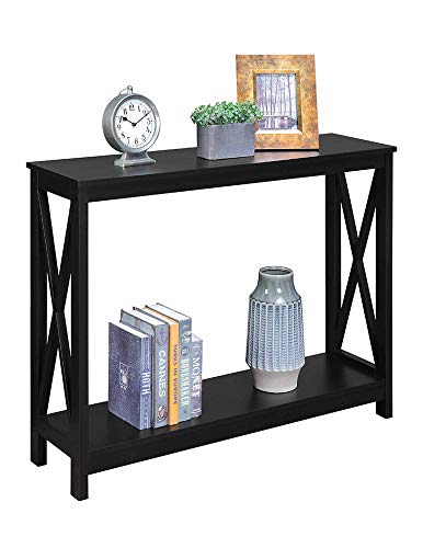 Convenience Concepts Oxford Console Table with Shelf, Black