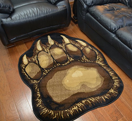 Bear Claw Rustic Lodge Paw Area Rug 3'8 W X 4'10 L