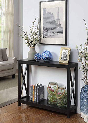 Convenience Concepts Oxford Console Table with Shelf, Black