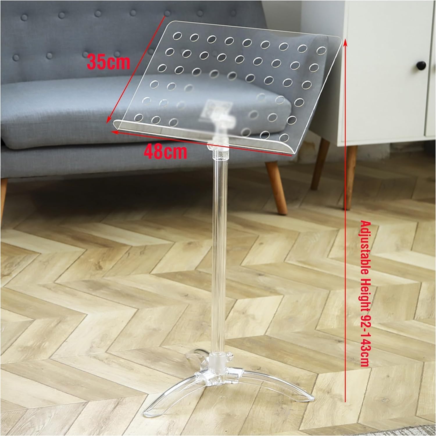 Portable Speaker Podium Stand Clear Acrylic Lecterns Height Adjustable Podium Firm and Stable Base Pulpits Speaking Lectern